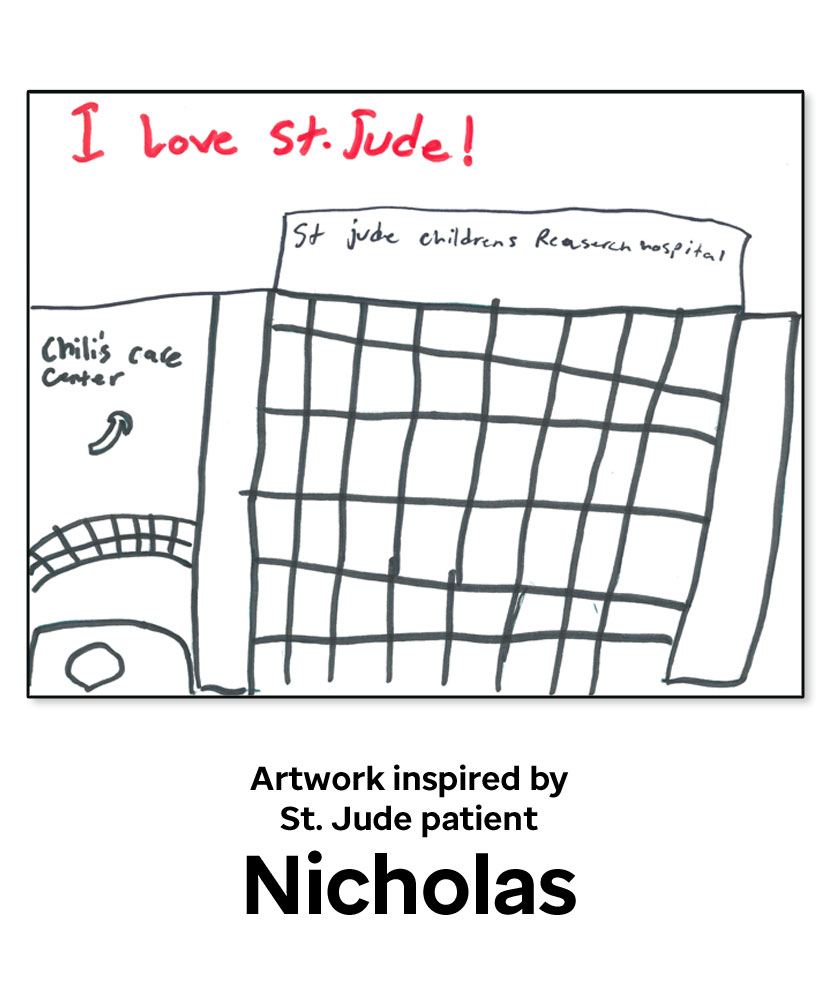 I Love St. Jude Patient Art Post-It® Cube - St. Jude Gift Shop