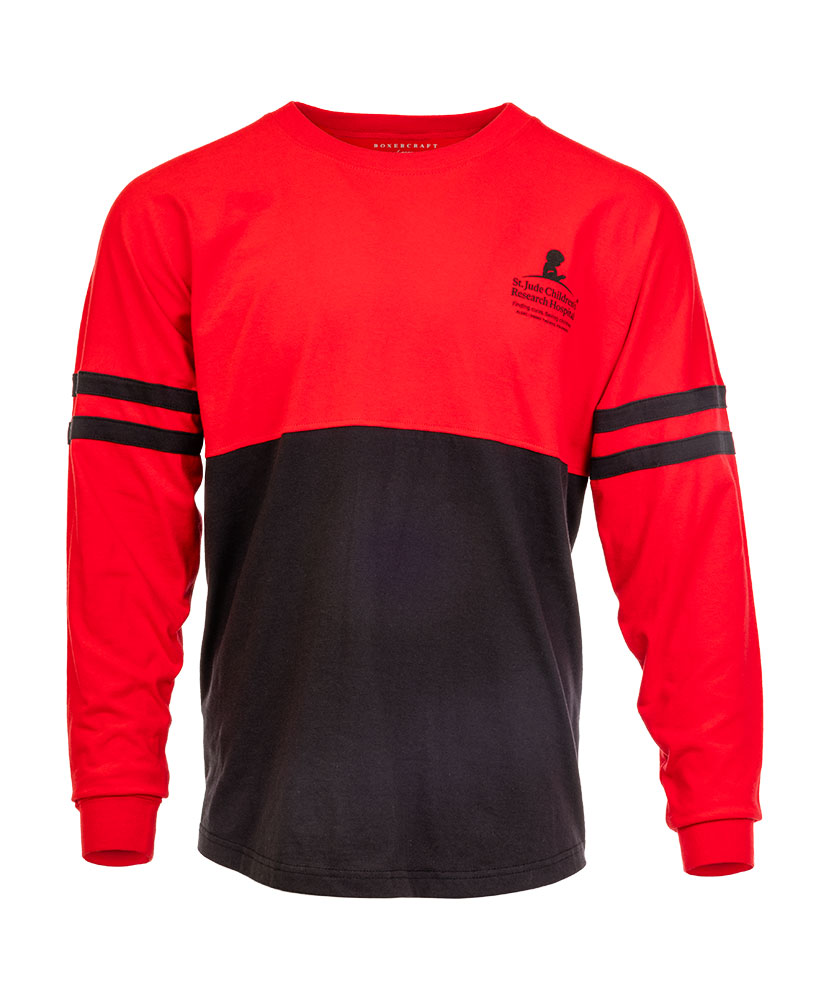 St. Jude Metallic Font Colorblock Pom Jersey - St. Jude Gift Shop