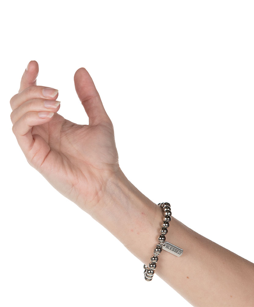 Stretch Silver Beaded Bracelet - St. Jude Gift Shop