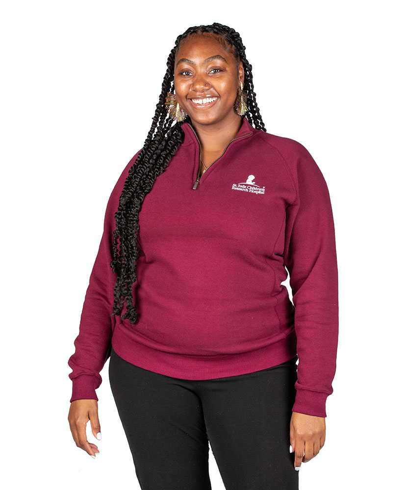 St. Jude Fleece Qtr Zip Side Pocket Pullover - St. Jude Gift Shop